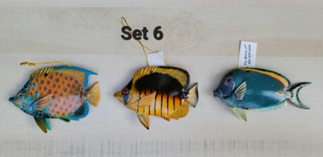 Tropical Fish Holiday Ornament decor (set of 3 or 6) – Tiki Decor Plus