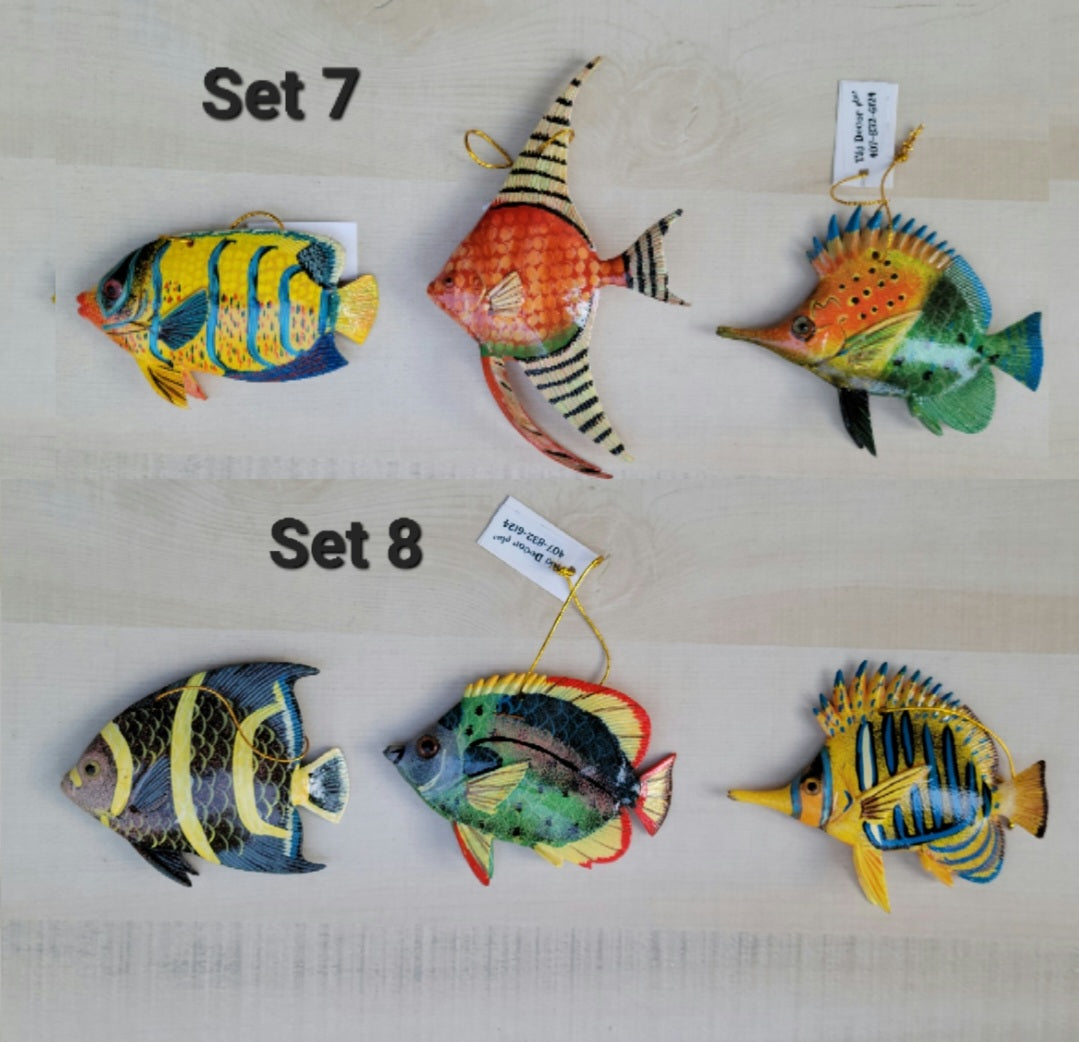 Tropical Fish Holiday Ornament decor (set of 3 or 6) – Tiki Decor Plus